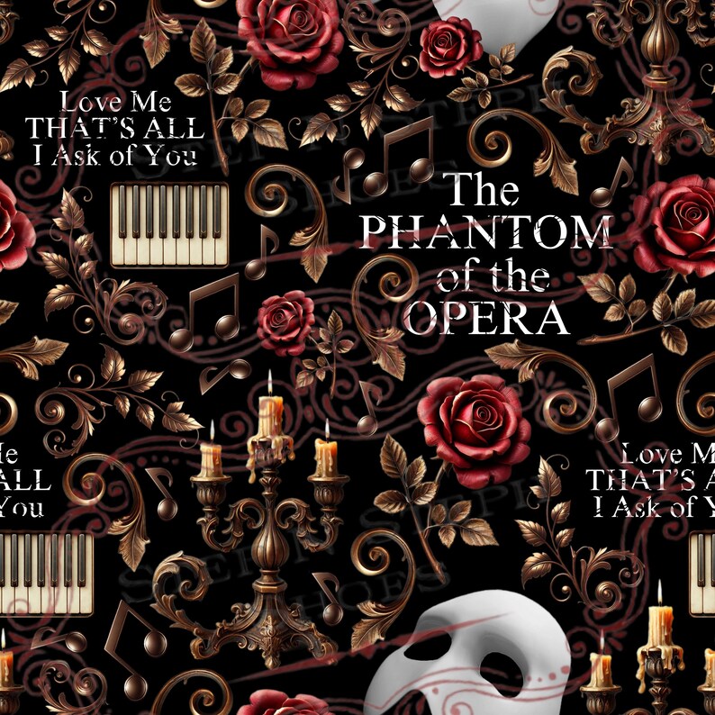Phantom of the Opera Seamless Pattern (digital Download) - Etsy