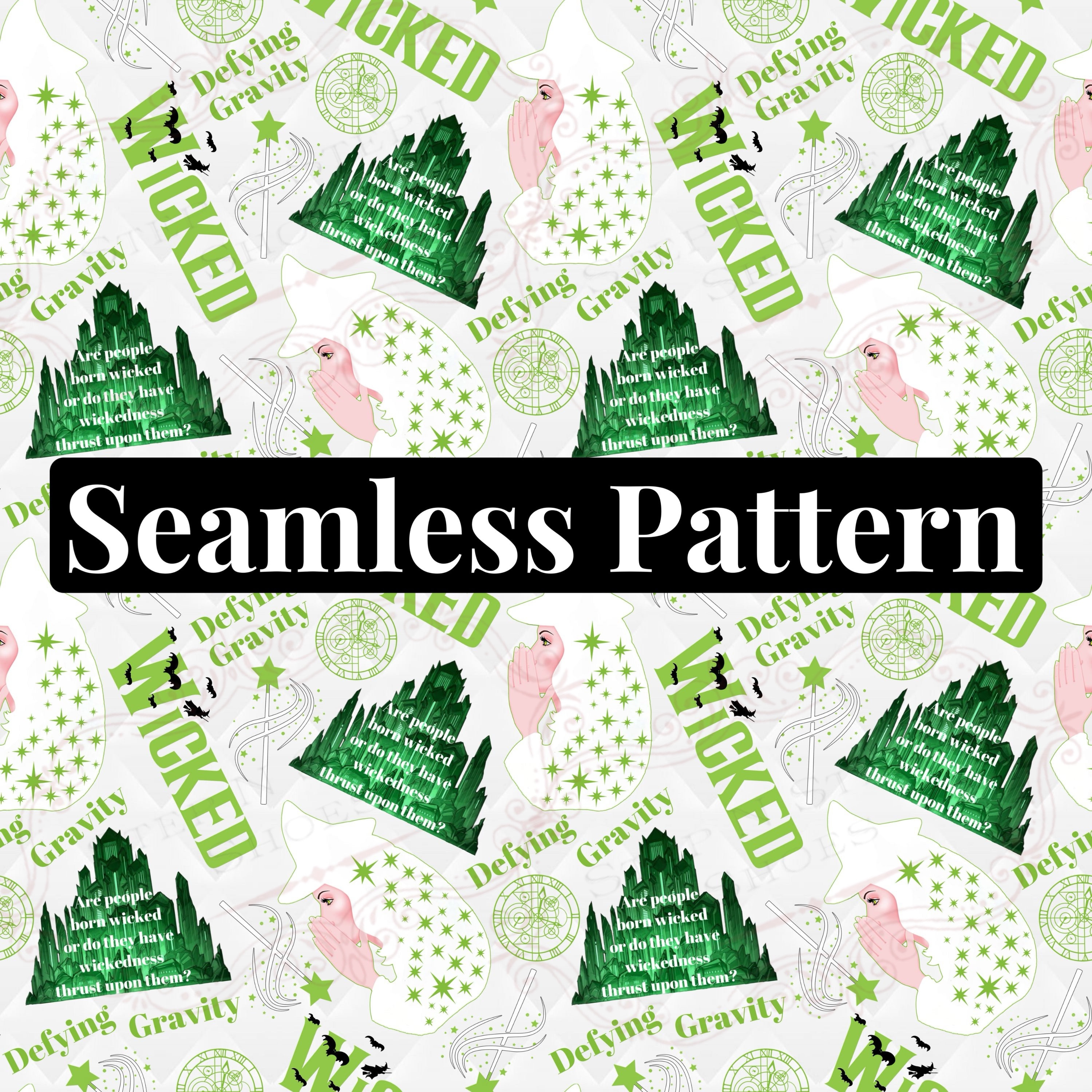 Wicked Seamless Pattern, Wicked the Musical Seamless Pattern, Wicked ...