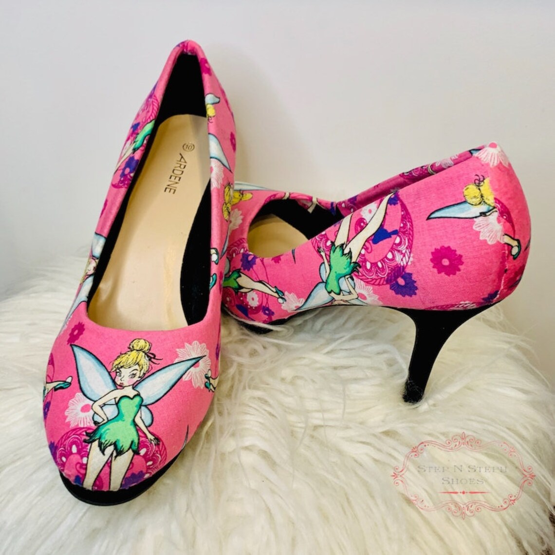 Tinker Bell Heels Disney Shoes Animated Flats Holiday | Etsy