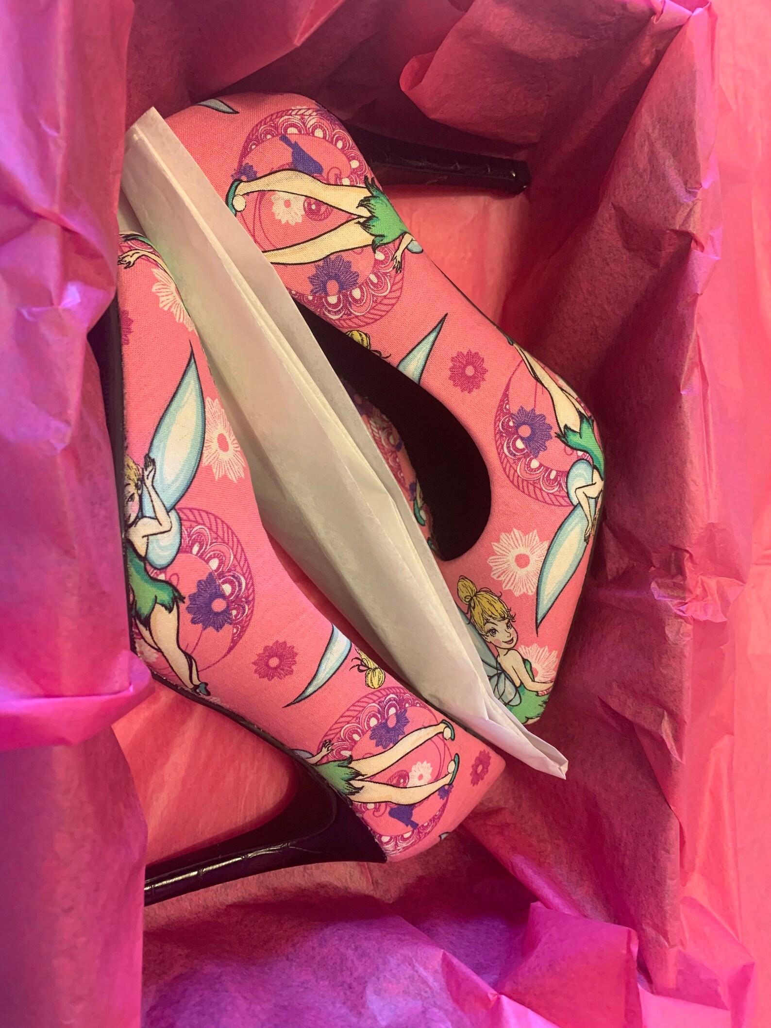 Tinker Bell Heels Disney Shoes Animated Flats Holiday | Etsy