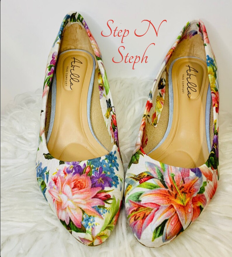 Secret Garden Hummingbird Heels Flower Shoes Holiday Gifts | Etsy