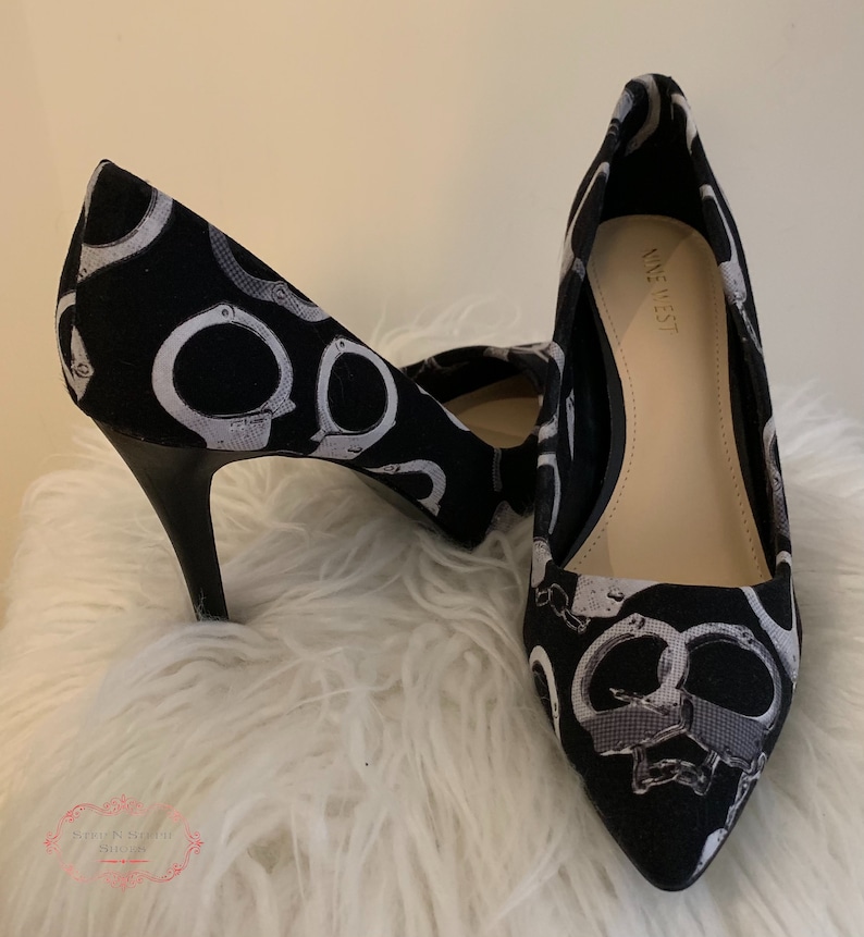 Naughty and Beautiful, Handcuff Heels, Bdsm Shoes, Kinky Flats, Police ...