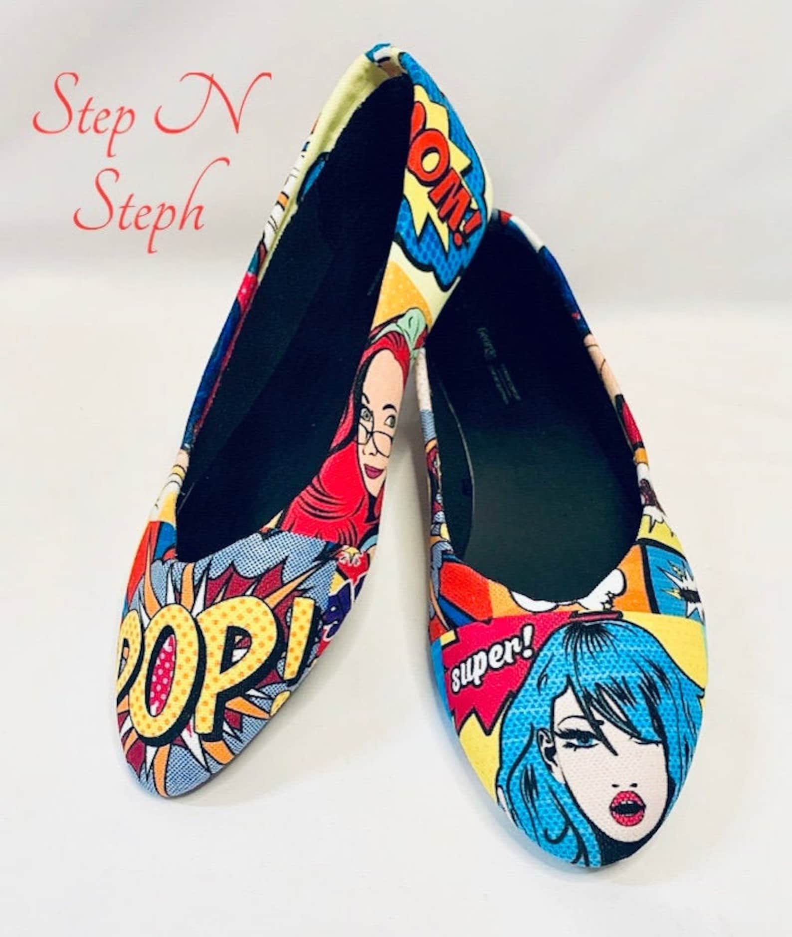 Pop Pop Art Shoes Roy Lichtenstein Flats Andy Warhol | Etsy