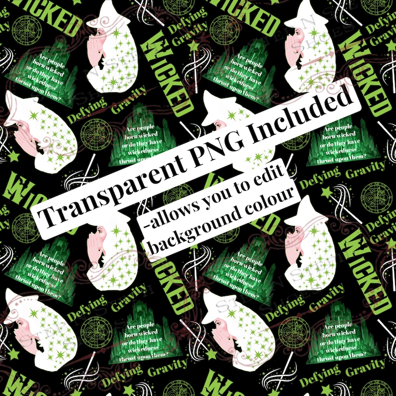 Wicked Seamless Pattern, Wicked the Musical Seamless Pattern, Wicked ...