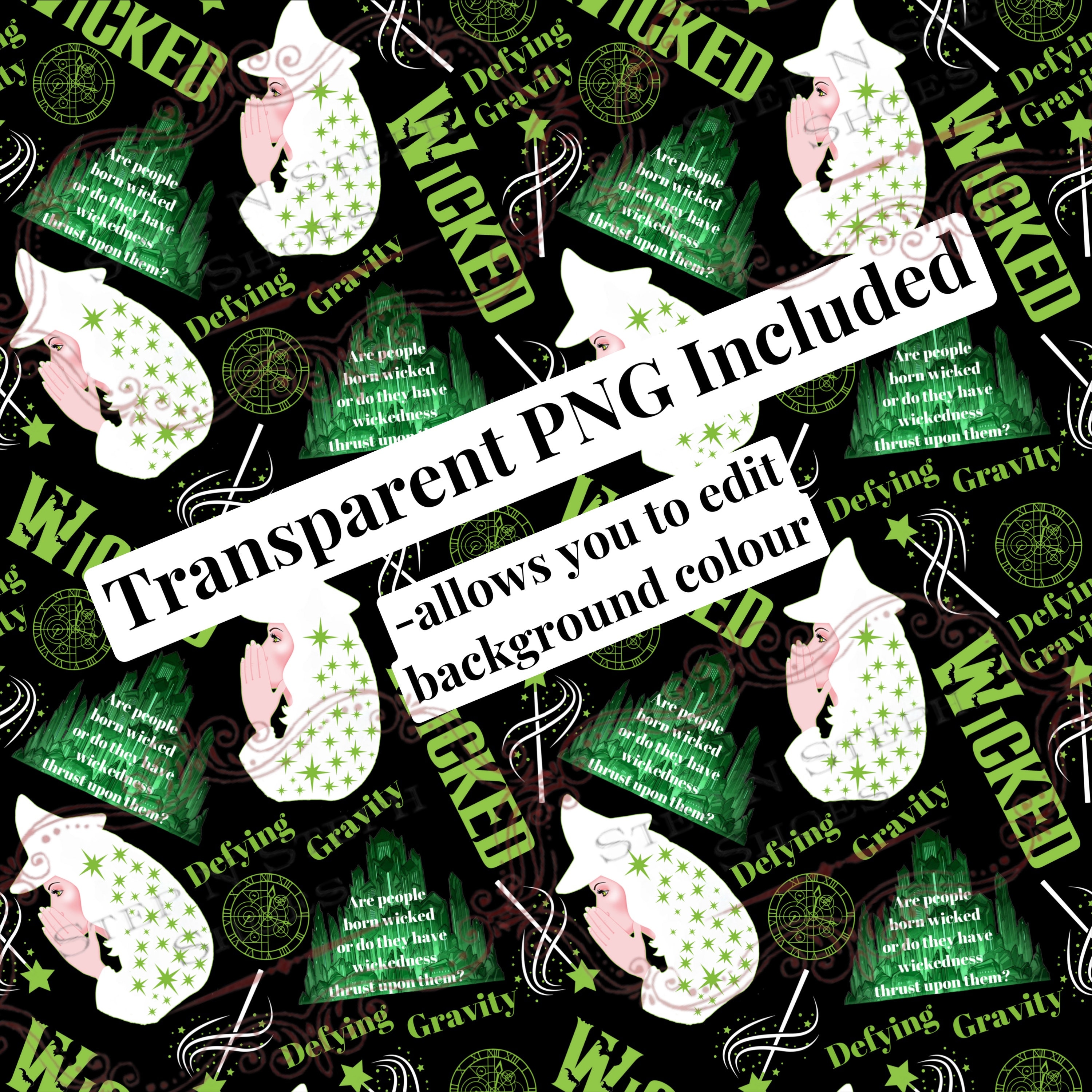 Wicked Seamless Pattern, Wicked the Musical Seamless Pattern, Wicked ...