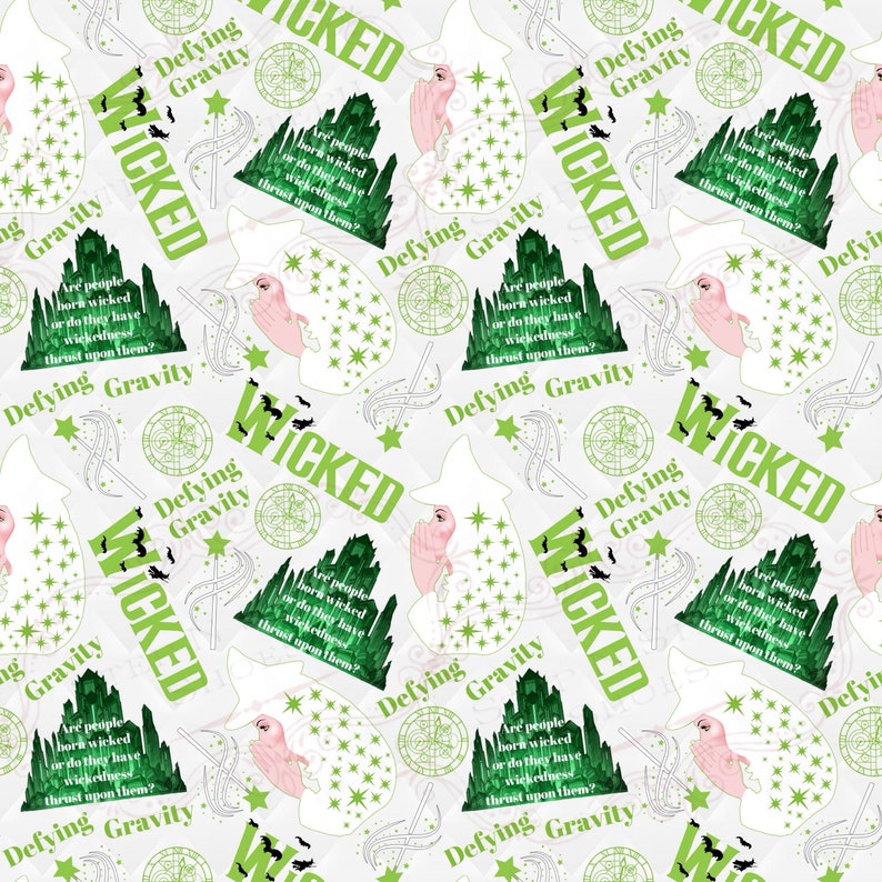 Wicked Seamless Pattern, Wicked the Musical Seamless Pattern, Wicked ...