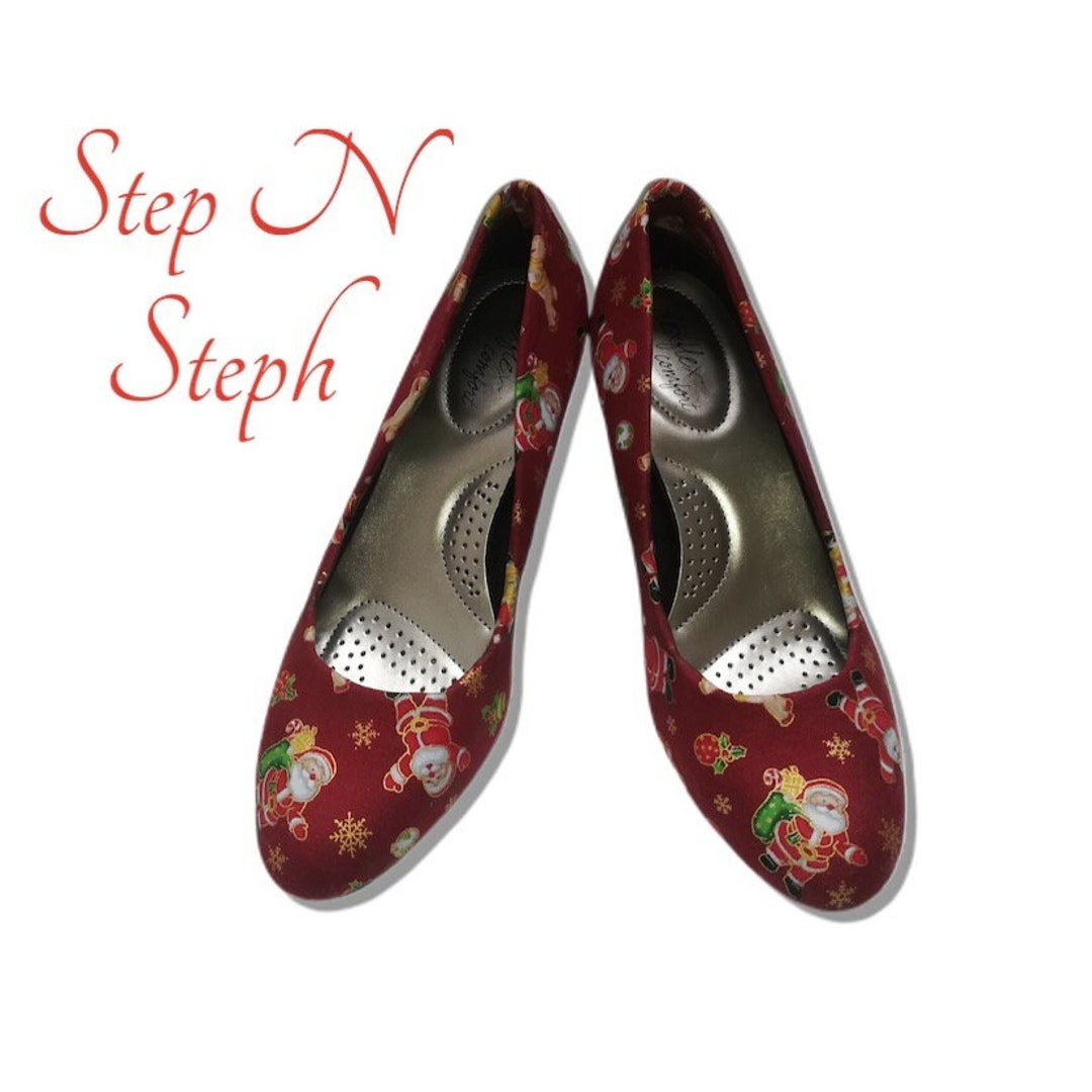 Santa Babies, Christmas Heels, Holiday Shoes, Flats - Etsy