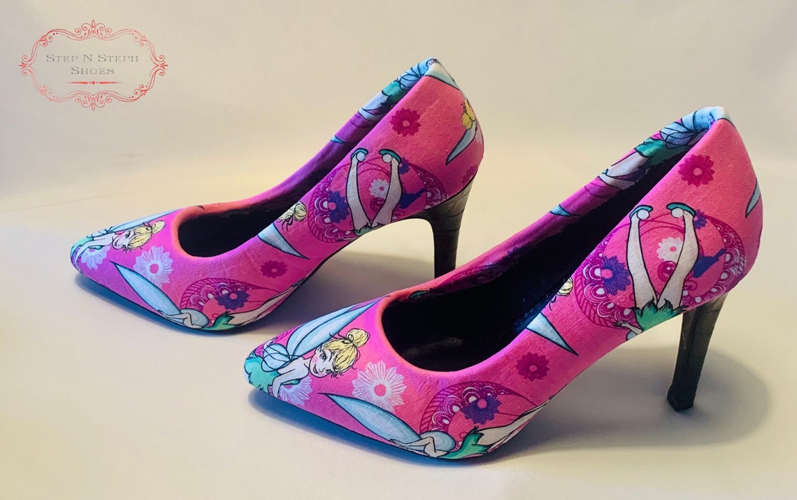Tinker Bell Heels Disney Shoes Animated Flats Holiday | Etsy