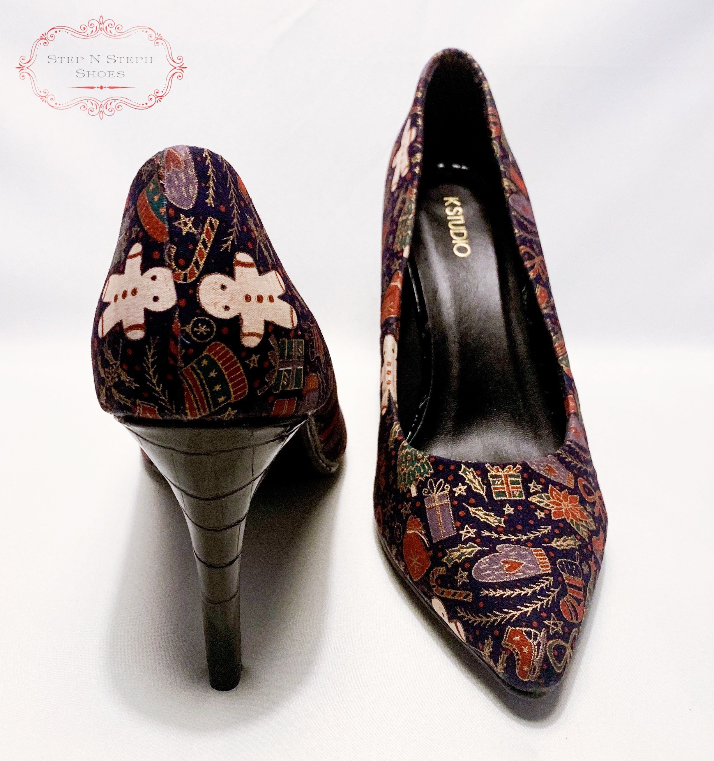 The Muffin Man Christmas Heels Holiday Shoes Gingerbread | Etsy