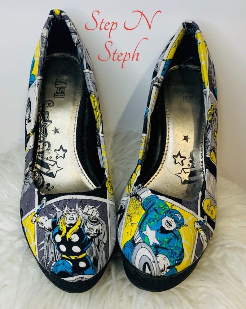 Marvel Heels Comic Book Shoes Spider-Man heels Thor Hulk | Etsy