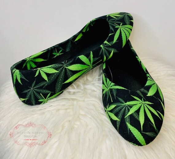 Its Organic Marijuana Shoes Weed Flats Marijuana Heels | Etsy
