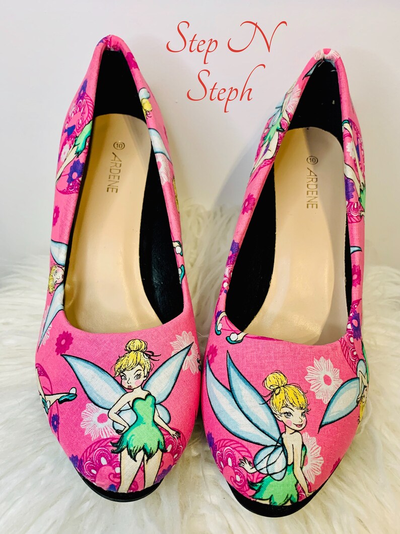 Tinker Bell Heels Disney Shoes Animated Flats Holiday | Etsy