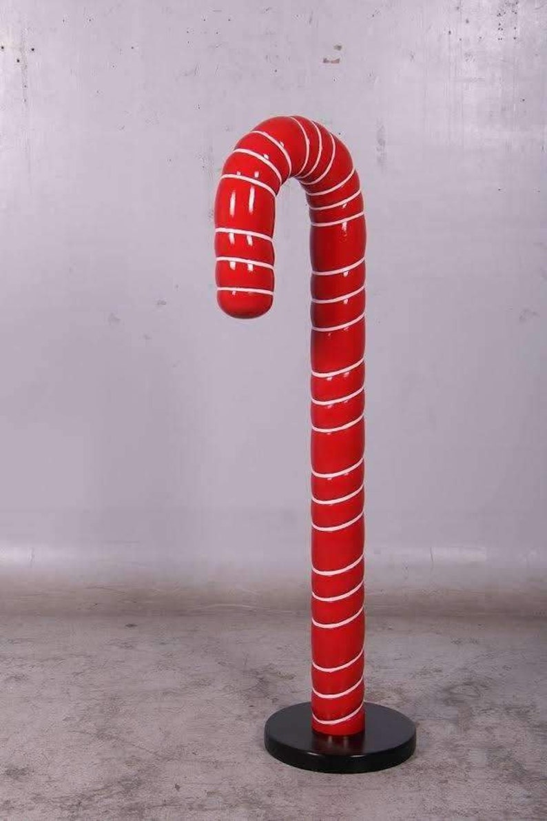 Small Red Candy Cane Over Sized Statue - Etsy