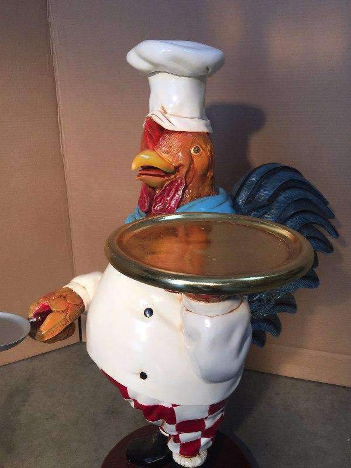 Rooster Cook Butler Statue | Etsy