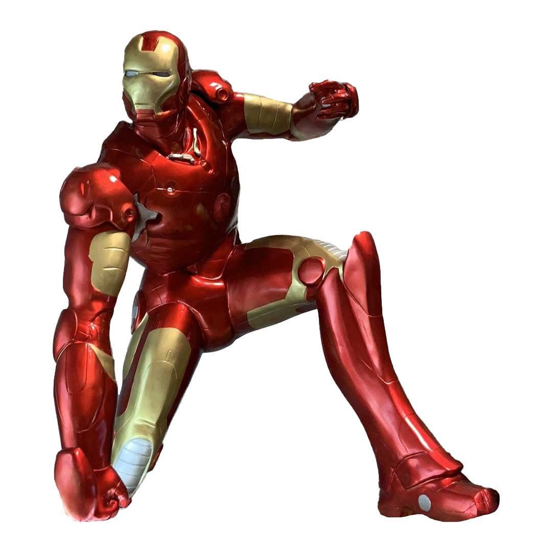 Metal Man Super Hero Kneeling Life Size Statue - Etsy