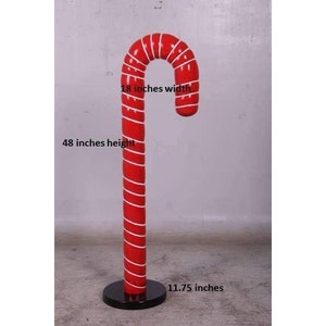 Small Red Candy Cane Over Sized Statue - Etsy