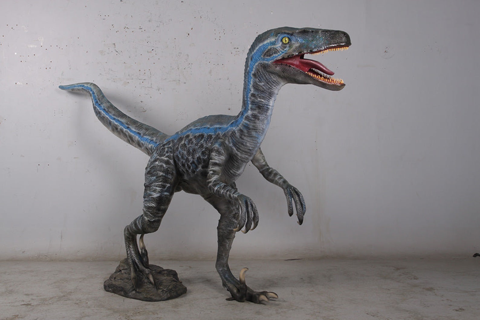 Blue Velociraptor Dinosaur Life Size Statue - Etsy