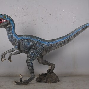 Blue Velociraptor Dinosaur Life Size Statue - Etsy