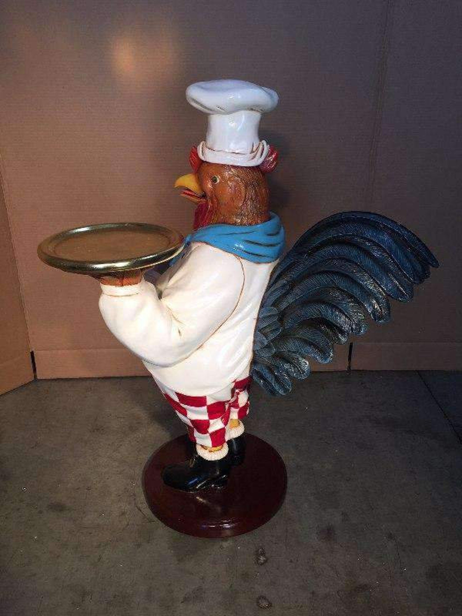 Rooster Cook Butler Statue | Etsy
