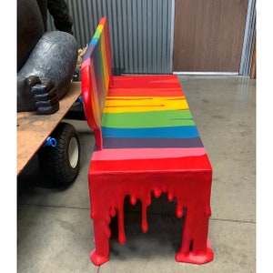 Rainbow Melting Drip Bench Exclusive Life Size Statue - Etsy