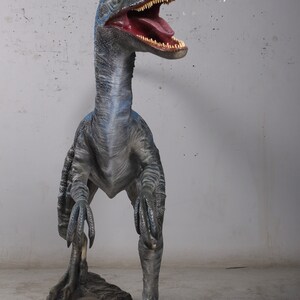 Blue Velociraptor Dinosaur Life Size Statue - Etsy