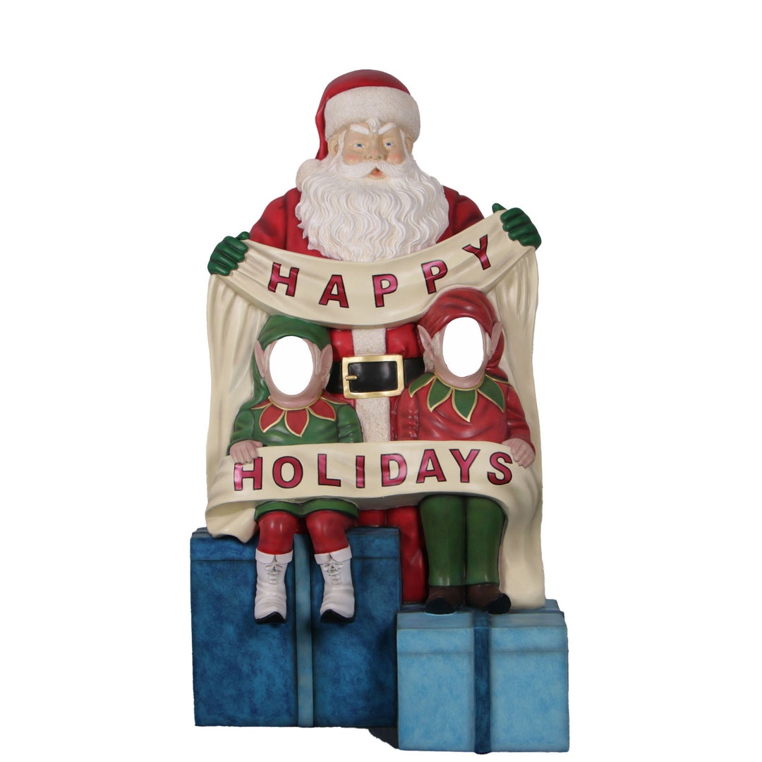 Santa Happy Holidays Photo Op Life Size Statue - Etsy