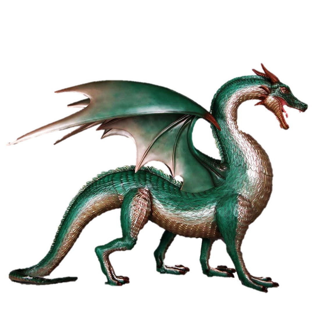Large Green Dragon Standing Life Size Statue - Etsy