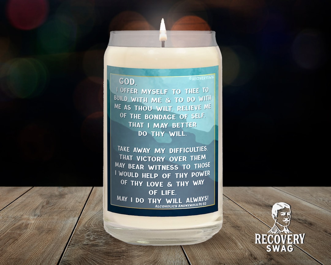 Third Step Prayer Candle. AA, Anniversary, Sober Birthday, Recovery ...
