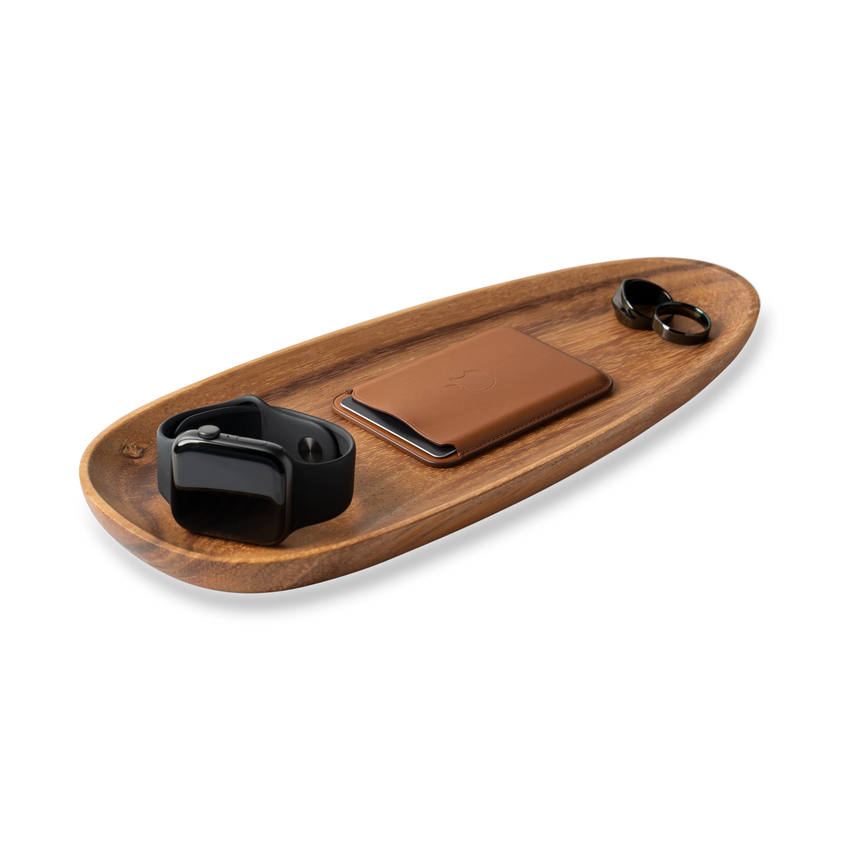 Acacia Wood Desk Tray | Oblong | 12x30cm | Catchall Tray | Office ...