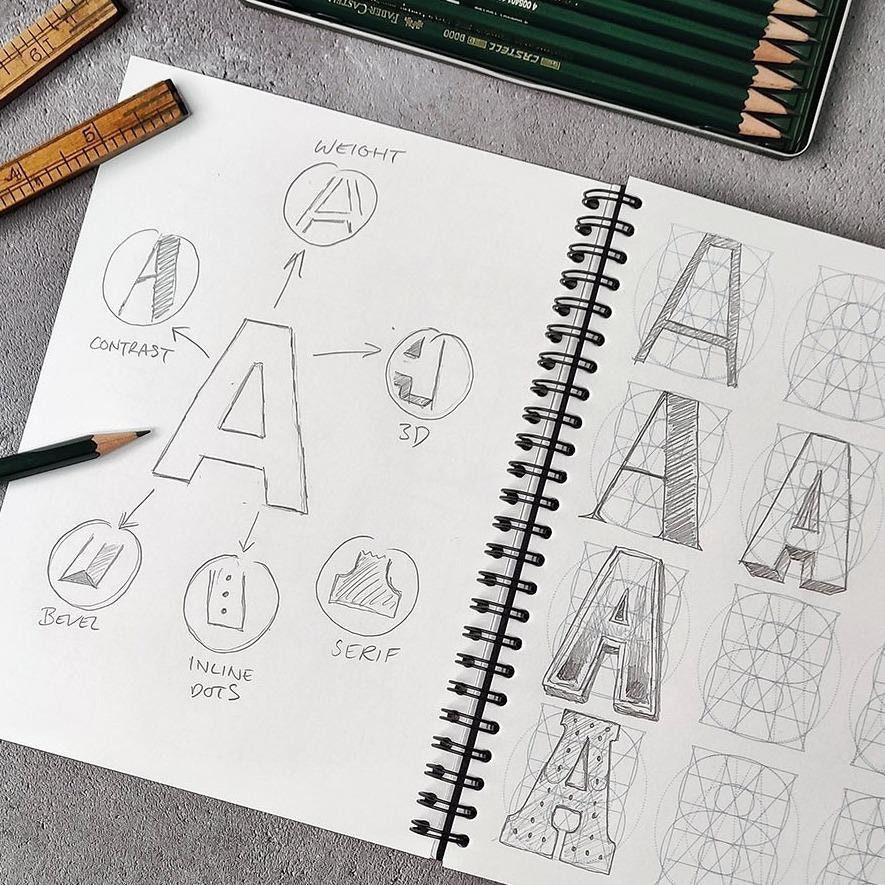 A5 Letter Builder Notebook | Learn Typography | Letter Grid | Lettering ...