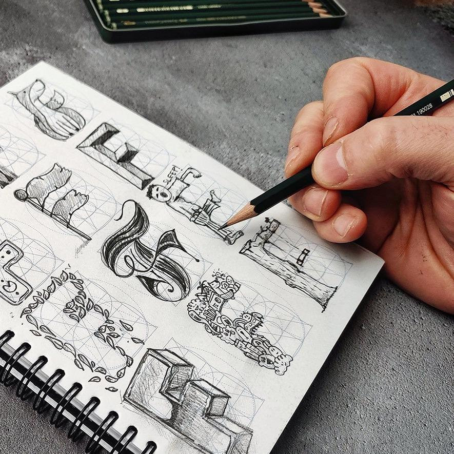 A5 Letter Builder Notebook | Learn Typography | Letter Grid | Lettering ...