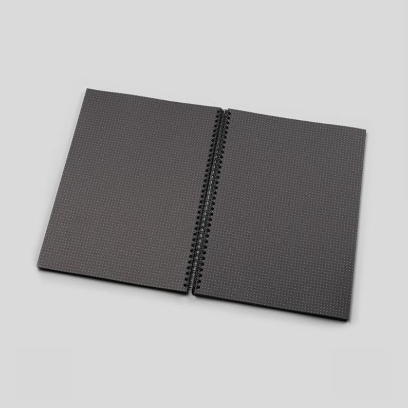 A4 Dot Grid Notebook With Black Pages Dotted Notebook - Etsy