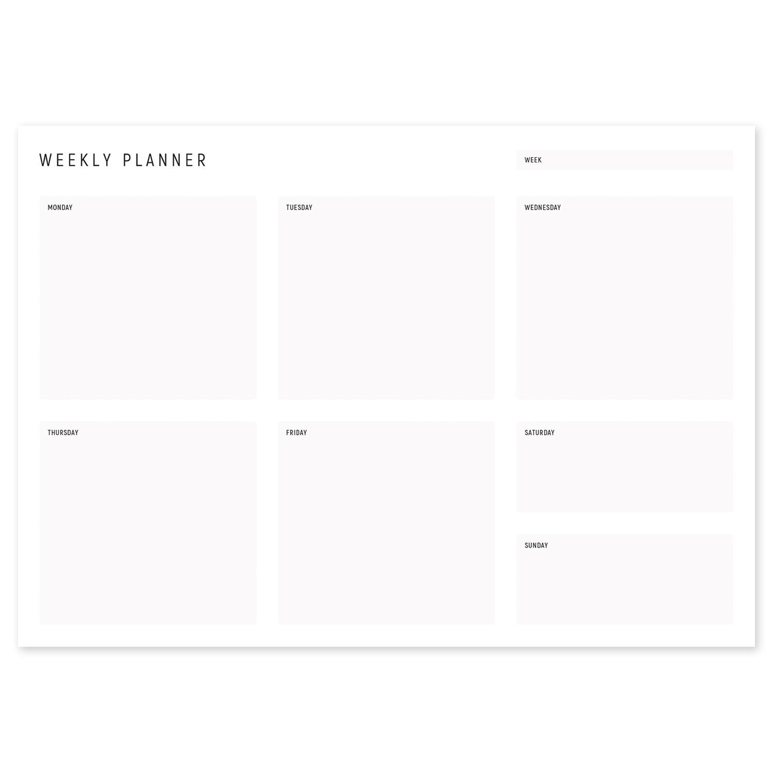 Minimalist A4 Weekly Planner Pad | Plan Your Week | Organiser ...