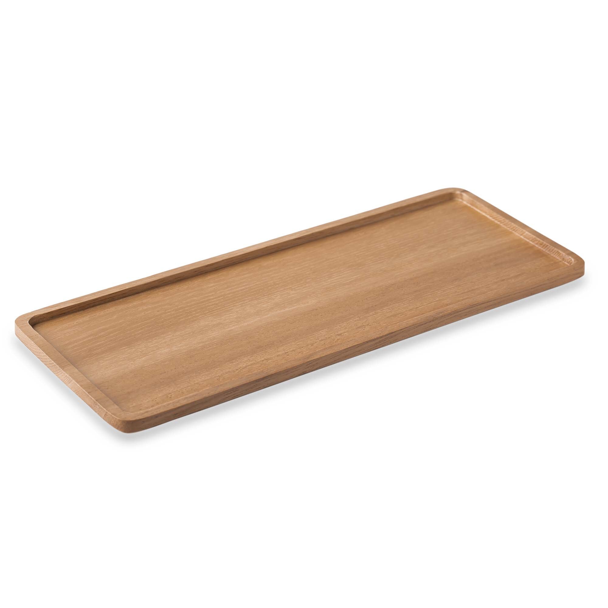 Acacia Wood Desk Tray Slim Rectangular 30x11.8cm Catchall Tray Office ...