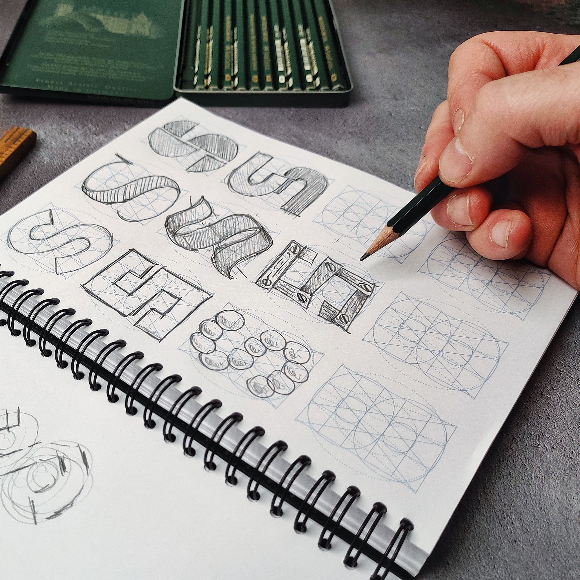 A5 Letter Builder Notebook | Learn Typography | Letter Grid | Lettering ...