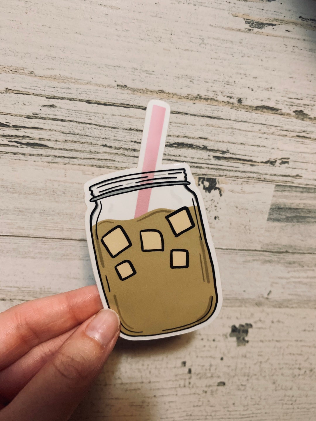 Iced Coffee Sticker, Laptop Sticker, Water Bottle Stickers, Vinyl ...