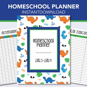 Boys Dinosaur Printable Homeschool Planner 2023-2024 - Etsy