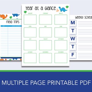 Boys Dinosaur Printable Homeschool Planner 2023-2024 - Etsy