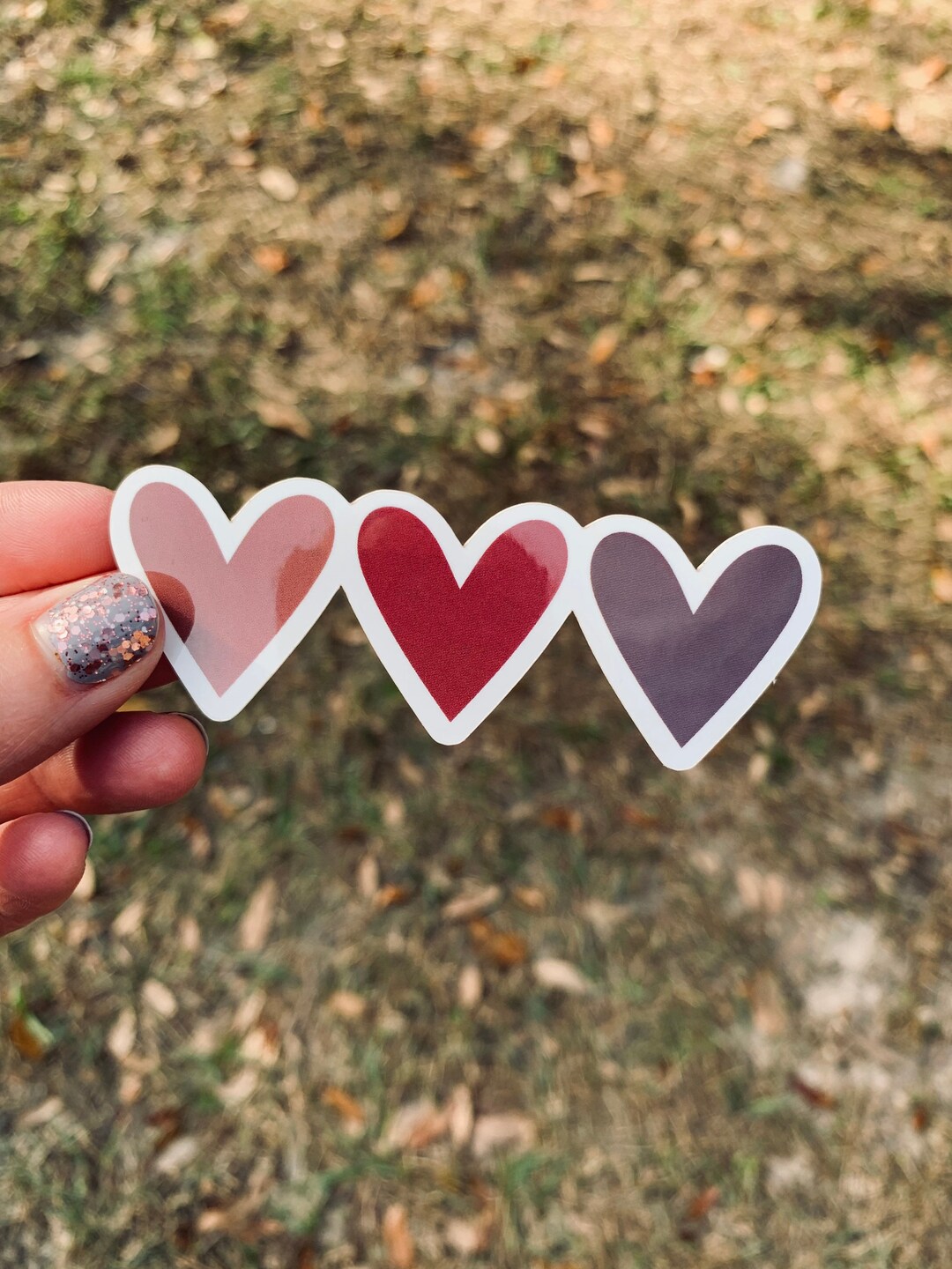 Three Hearts Sticker - Etsy