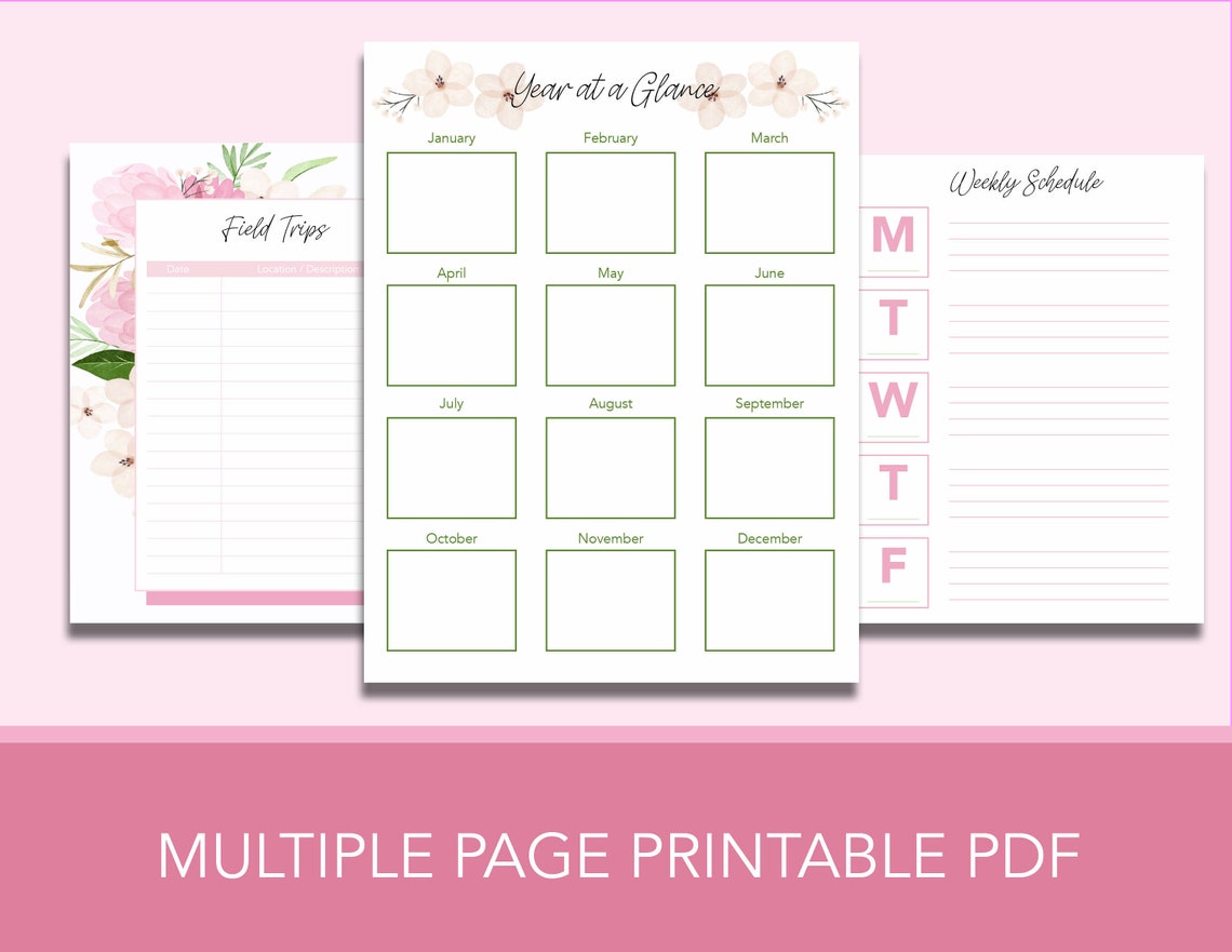 Printable Homeschool Planner 2023-2024 - Etsy
