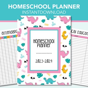Girls Dinosaur Printable Homeschool Planner 2023-2024 - Etsy