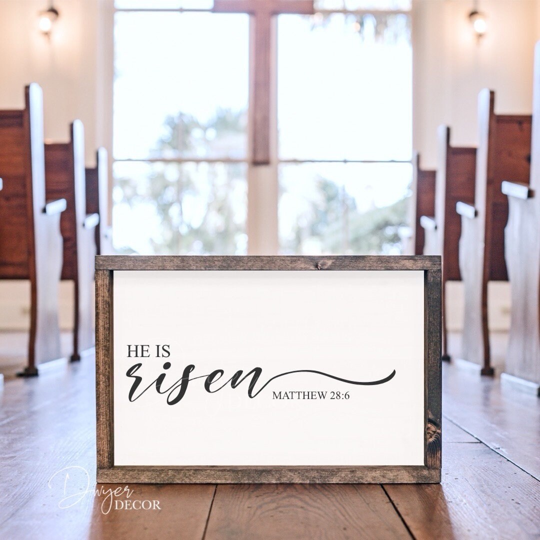 Matthew 28:6 Sign He is Risen Sign Religous Signs Religous Decor ...