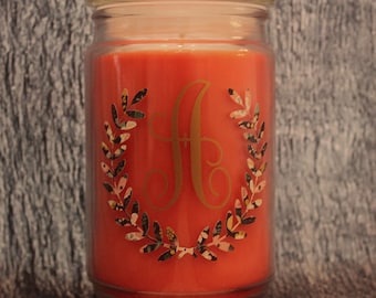 Monogrammed candles | Etsy