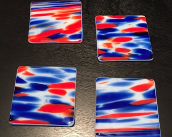 Fused Glass Coasters Etsy