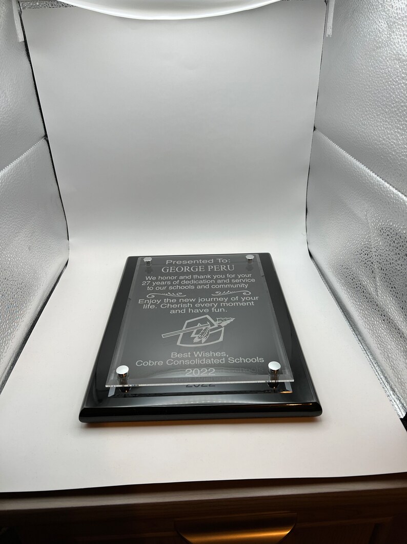 Black Piano Finish Floating Acrylic Plaque - Etsy