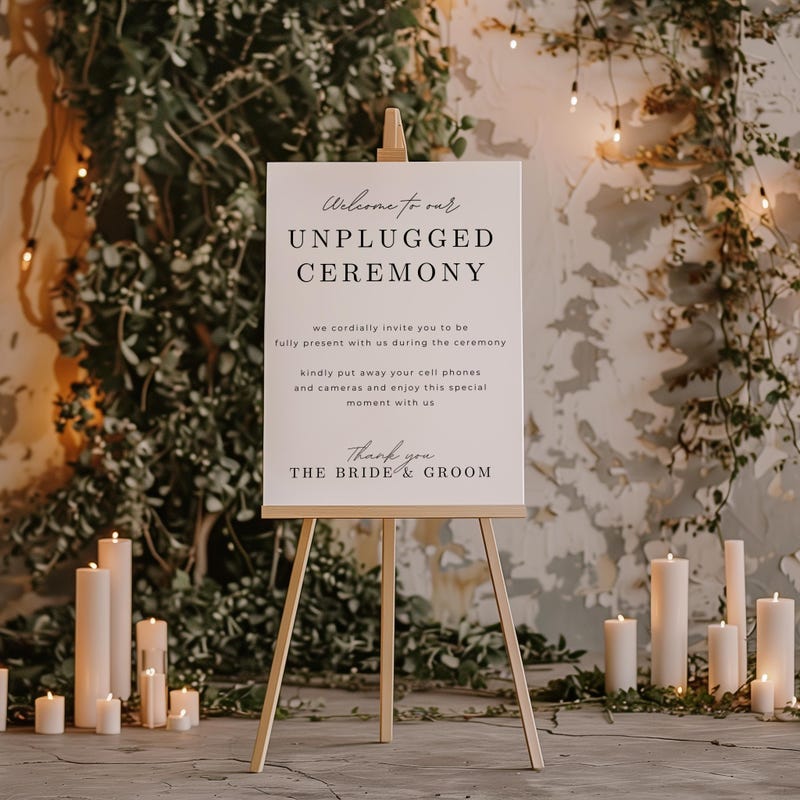Unplugged Ceremony Sign - Etsy