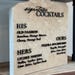 Wedding Bar Sign Signature Cocktails Stone Travertine With Acrylic ...