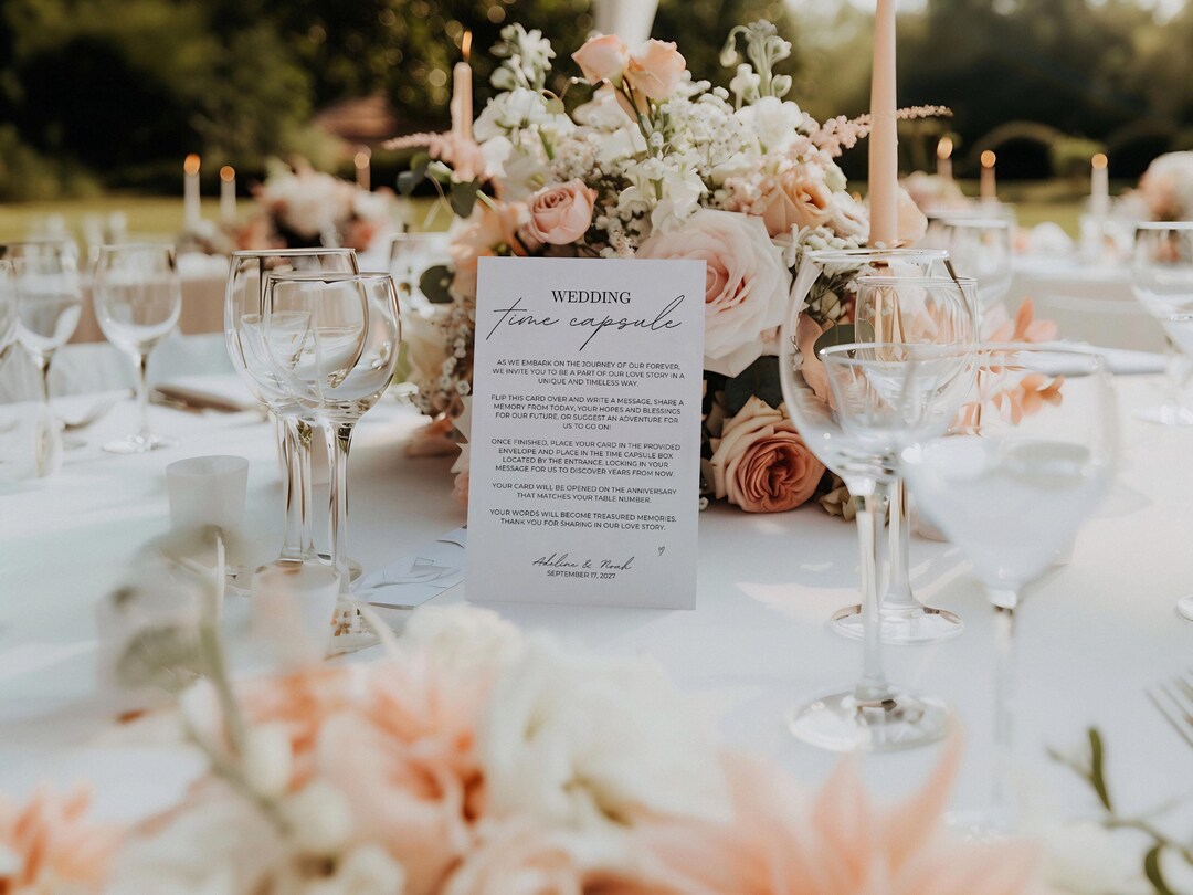 Wedding Time Capsule Sign Card Template, Message for Bride and Groom ...