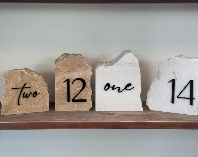Stone Table Numbers - Etsy