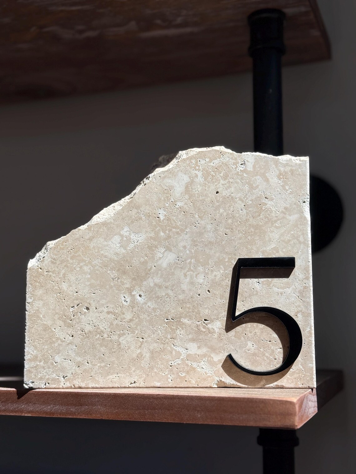 Beige Travertine Table Numbers: Modern Wedding Decor, Natural Stone ...